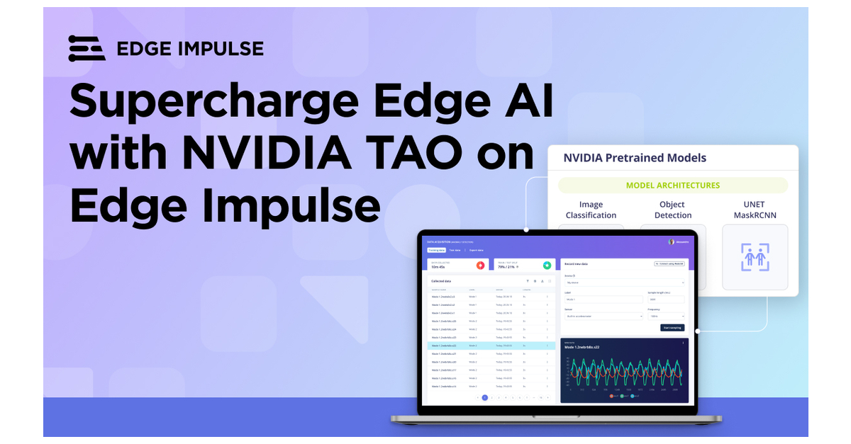 Edge Impulse Launches Integration with NVIDIA TAO Toolkit to Supercharge Edge AI | Business Wire