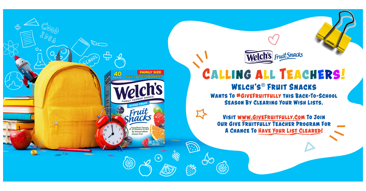 Welch's® Fruit Snacks Launches New Give Fruitfully Corporate Social ...