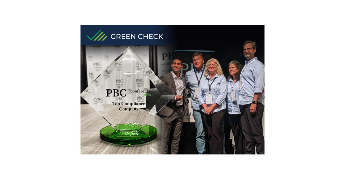 Green Check Honored With PBC Top Compliance Company Award | Business Wire