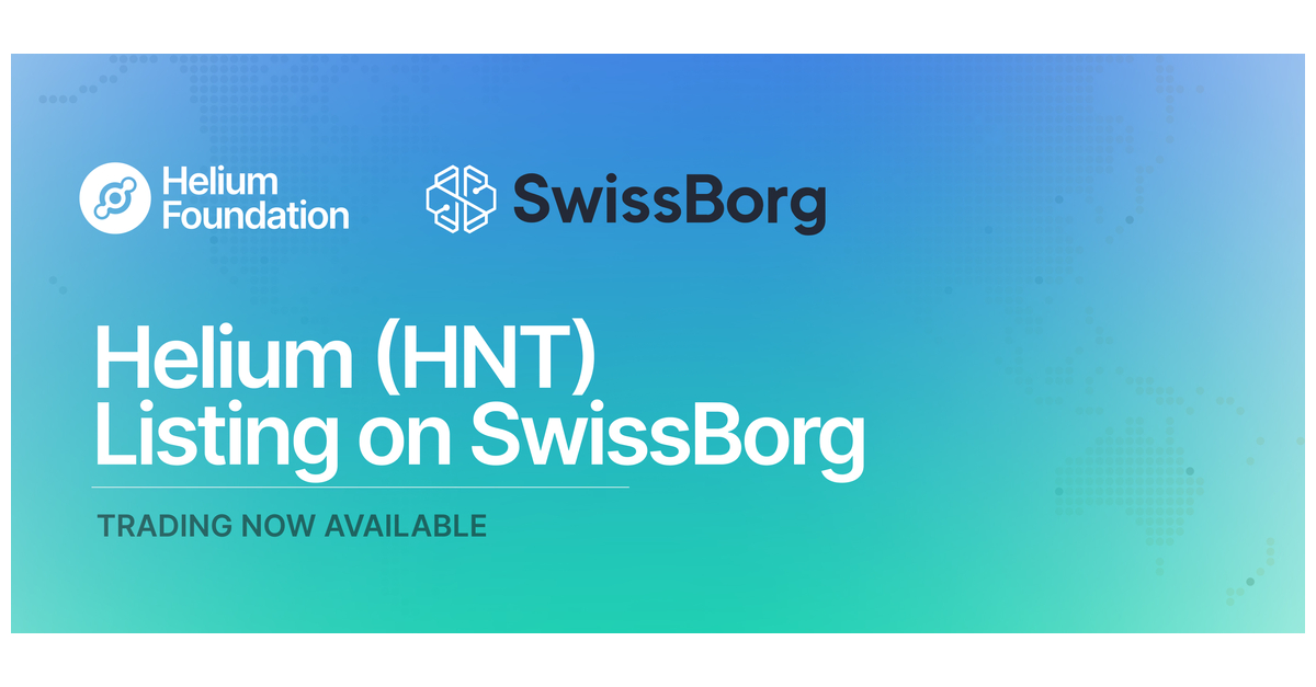 Helium’s HNT Token is Listed on SwissBorg | Business Wire