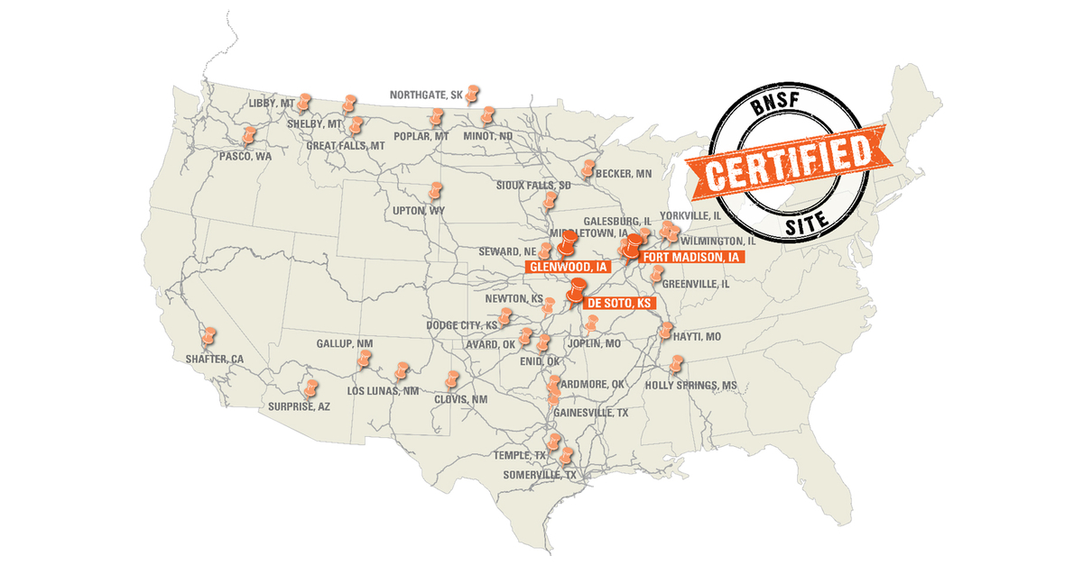 BNSF Railway Announces Three New Certified Sites | Business Wire