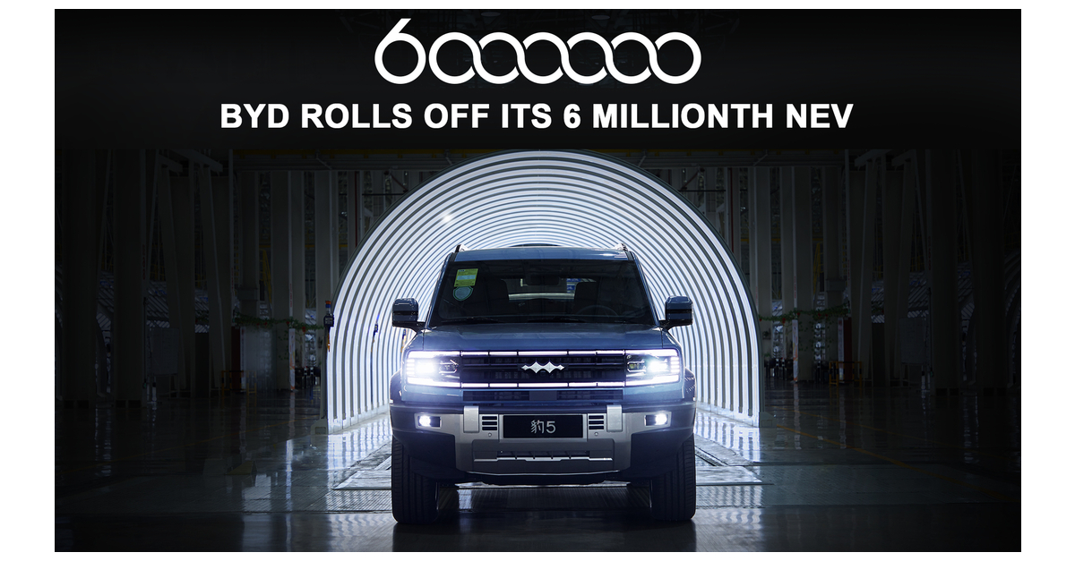 BYD alcança a marca de 6 milhões de veículos de energia nova | Business ...