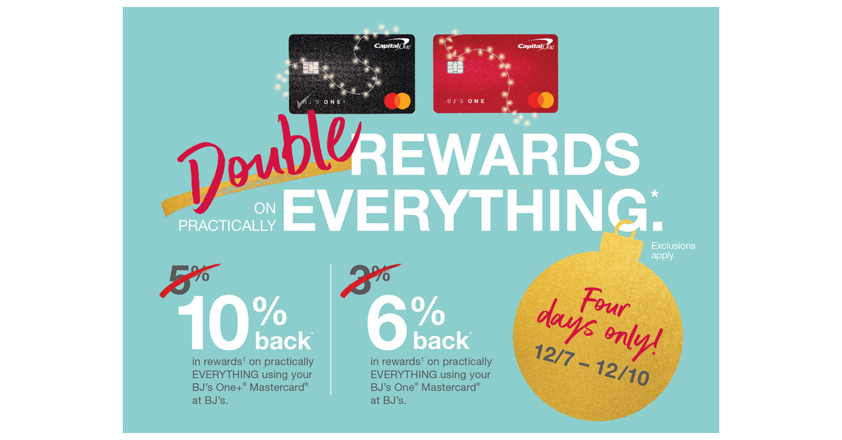 BJ’s One® Mastercard® Cardholders Can Earn Double Rewards During ...
