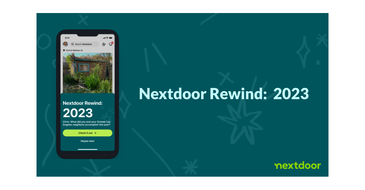 Nextdoor Rewind: 2023 Gives Neighbors a Local-Level Reflection of the Past Year Together ...