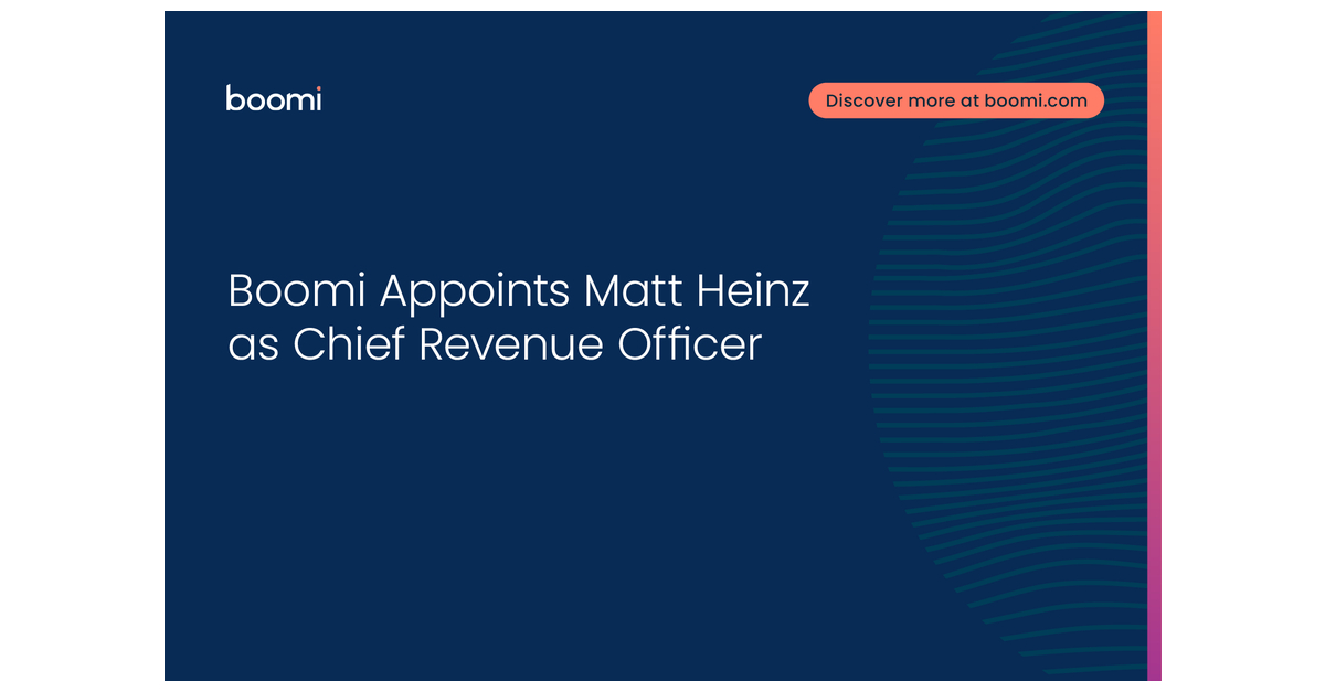 Boomi任命Matt Heinz为首席营收官 | Business Wire