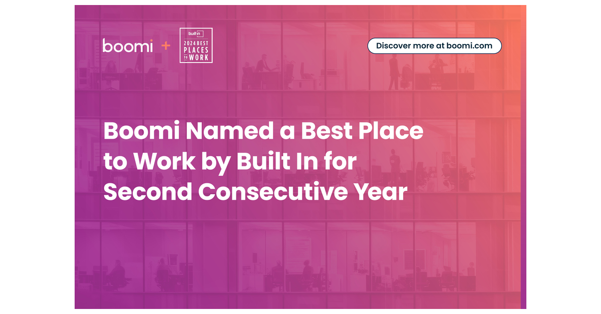 Boomi Named a Best Place to Work by Built In for Second Consecutive ...
