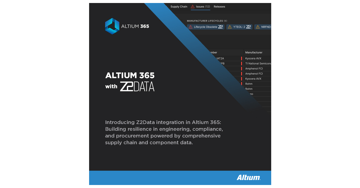 Altium 365 Integrates with Z2Data To Deliver Comprehensive Component ...