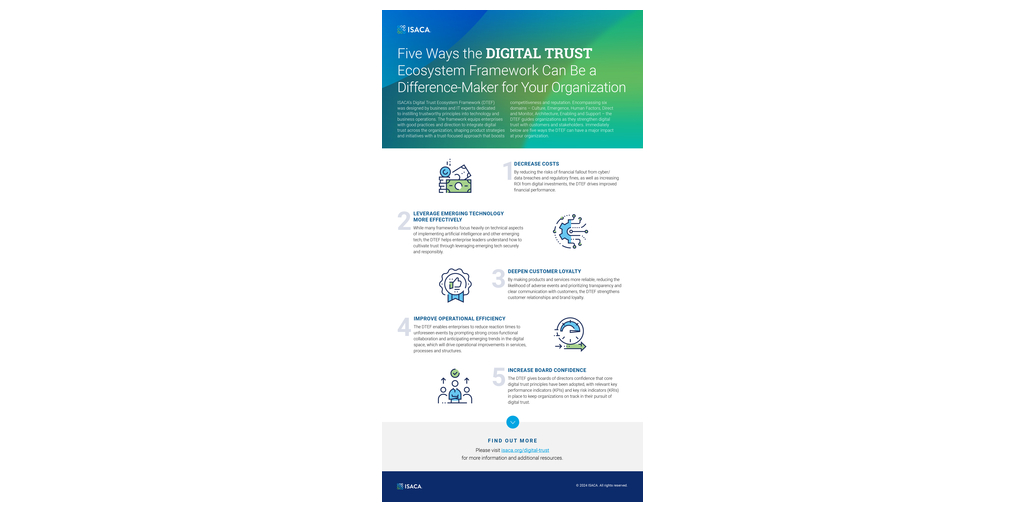 Organizations Harness Benefits of Digital Trust Through New ISACA ...