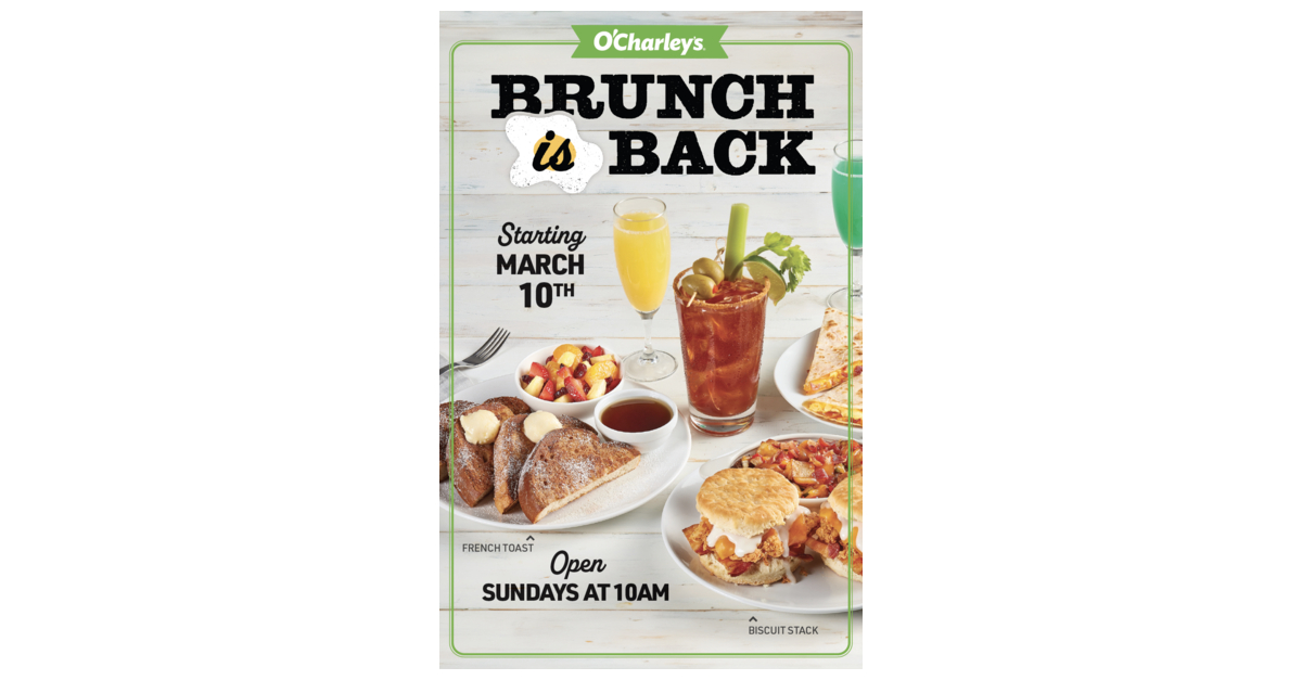 Sunday Brunch is Back at O'Charley's, Just in Time for Easter ...