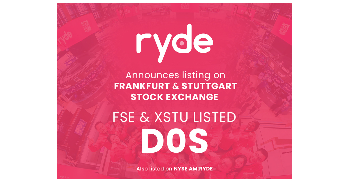 Ryde Group Ltd Listing on the Quotation Board of the Frankfurt and ...
