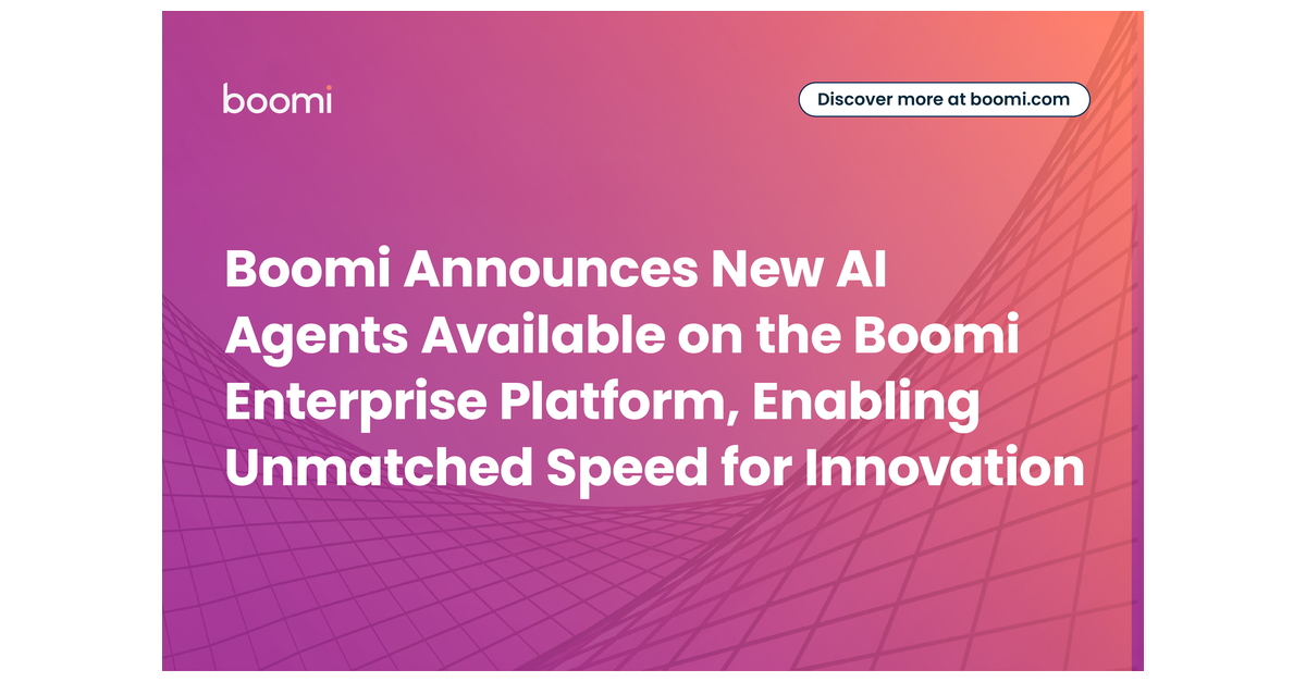 Boomi Announces New AI Agents Available on the Boomi Enterprise Platform, Enabling Unmatched ...