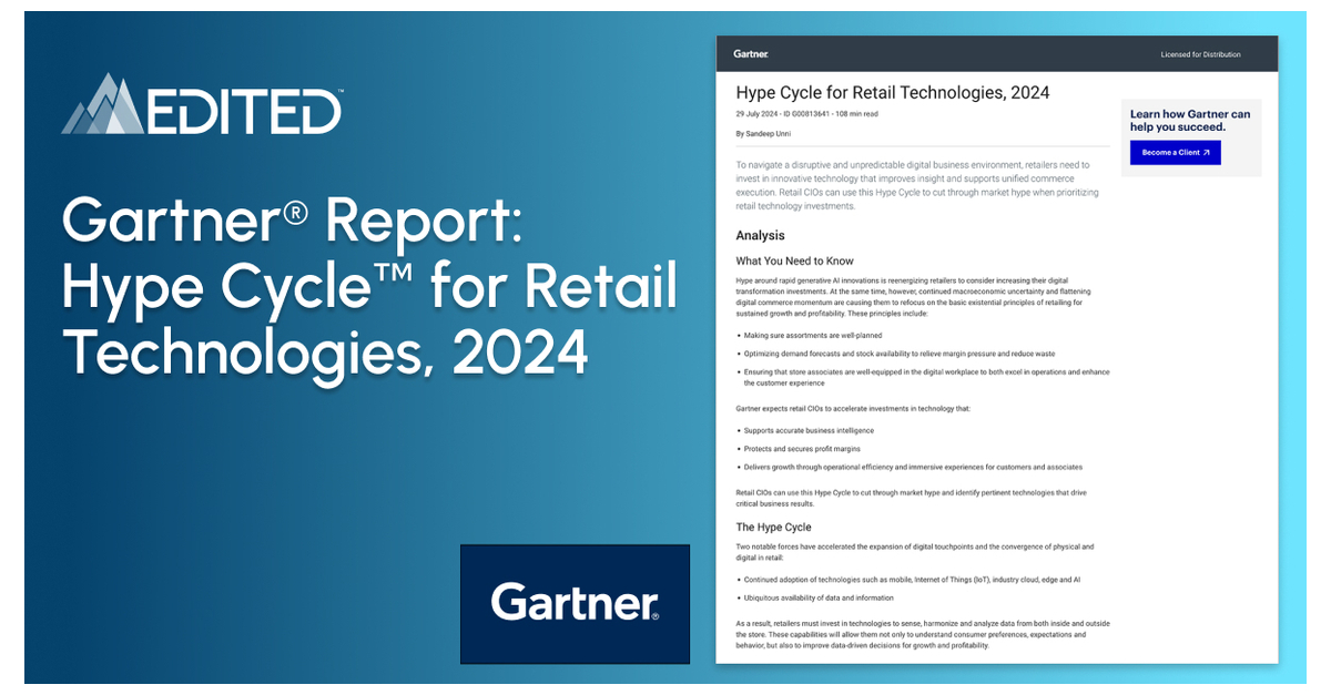 EDITED™ Named 2024 Sample Vendor in Gartner® Hype Cycle™ Category ...