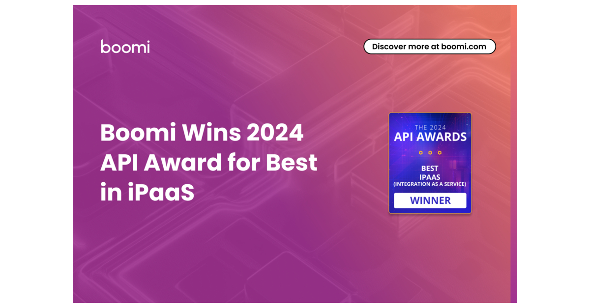 Boomi ganha o prêmio API 2024 de melhor em iPaaS | Business Wire