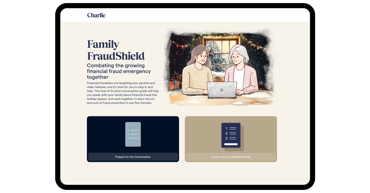 Charlie, the Bank for 62+ Americans, Releases Family FraudShield: A ...