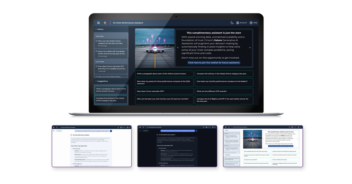Cirium推出业界首款生成式AI准点率助手 | Business Wire