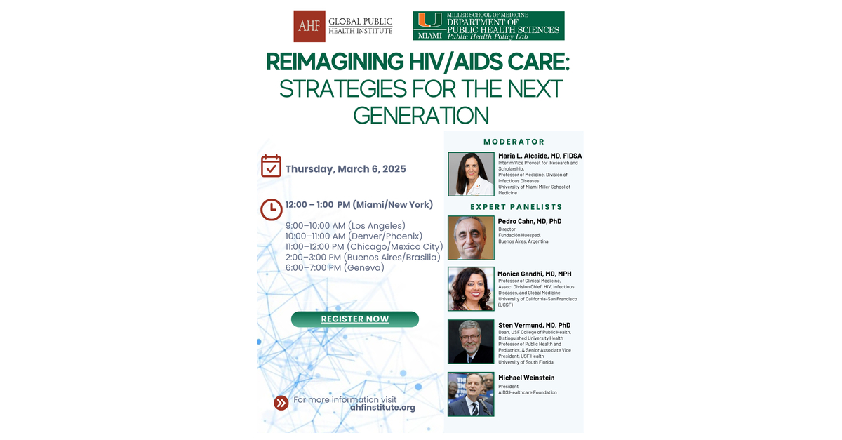AHF Webinar Panel Discussion—Reimagining HIV/AIDS Care: Strategies for ...