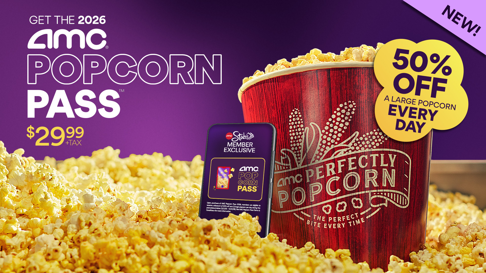AMC Theatres® Launching AMC Popcorn Pass – Giving AMC Stubs Moviegoers ...