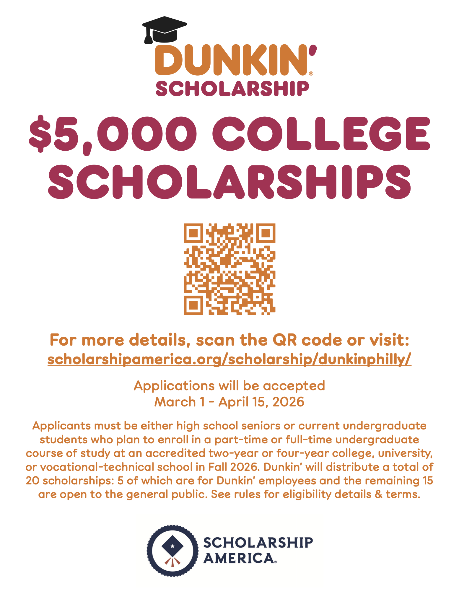 Dunkin’® Launches 17th Annual Philadelphia Regional Scholarship Program ...