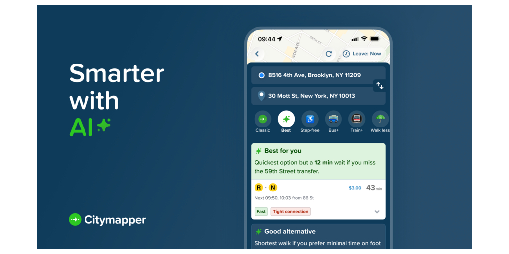 Citymapper Introduces AI-Powered Journey Planning