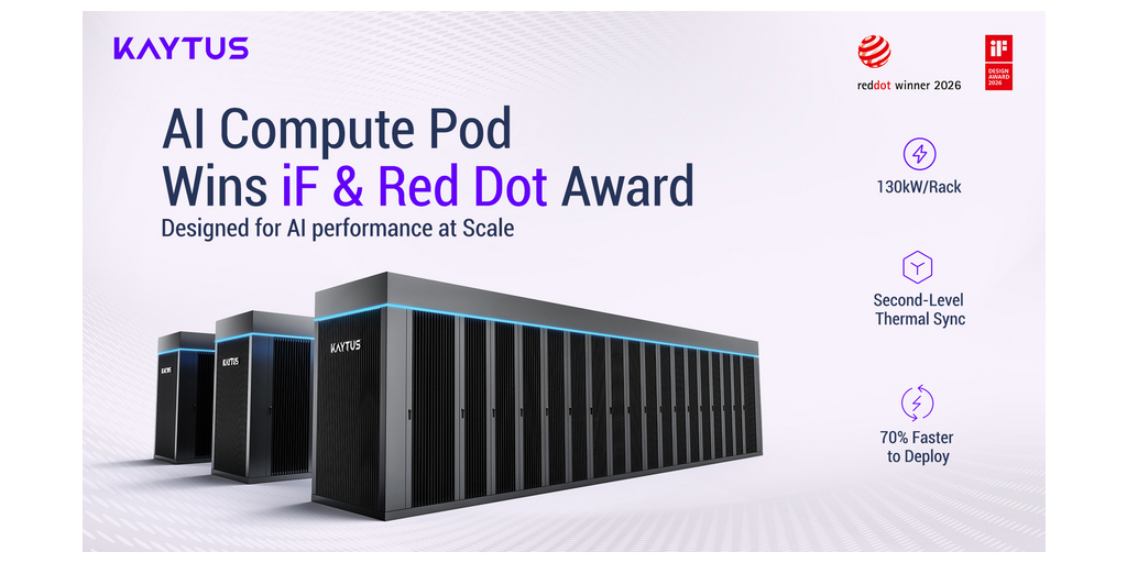 KAYTUS AI Compute Pod gewinnt iF Design Award 2026 & Red Dot Award und ...